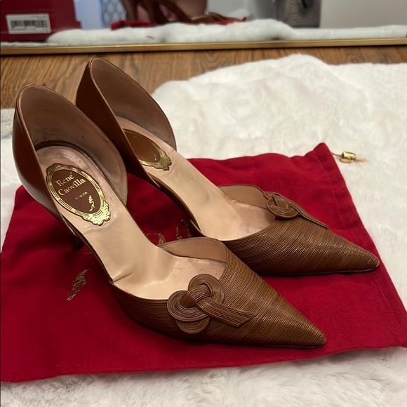 Rene Caovilla | Shoes | Rene Caovilla Brown Heels With Elegant Design ...